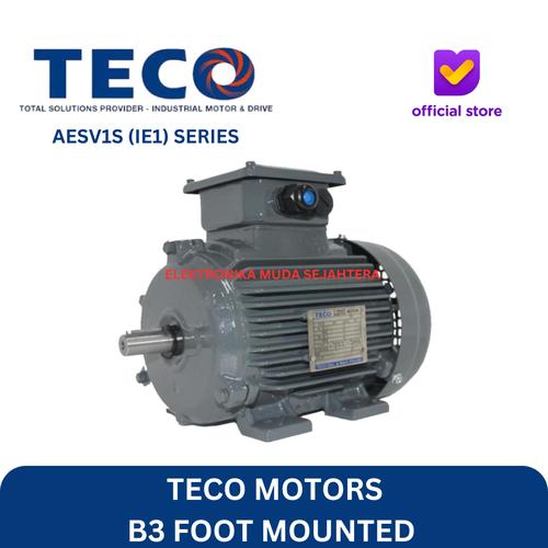 Promo TECO Dinamo Elektro Motor 3KW 4HP 3 Phase 220/380V 50HZ B3 Foot - 1500 RPM 4 POLE ...