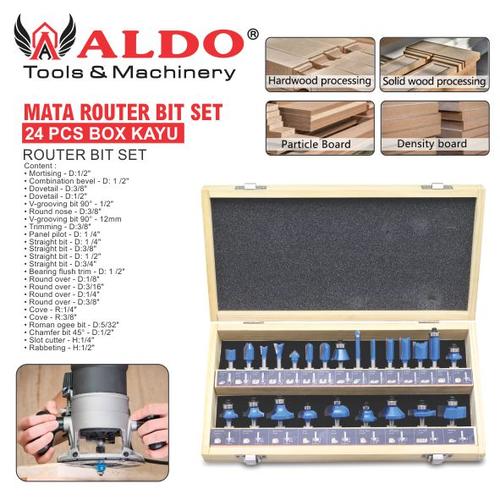 Jual MATA ROUTER BIT SET 24 PCS BOX KAYU / ROUTER BIT SET / MATA PROFIL ...