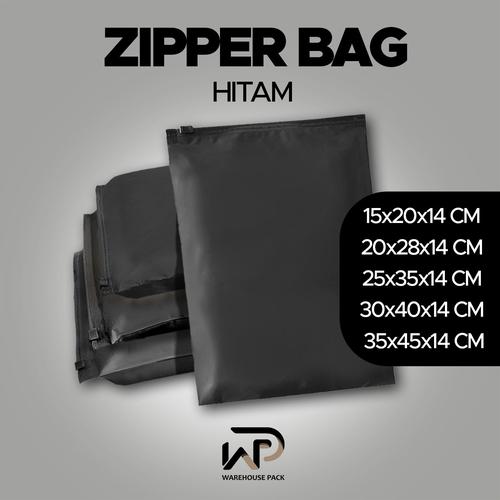 Jual ( 1 Pcs ) Zipper Bag Hitam Matte | Organizer Bag Hitam Zipper Bag ...
