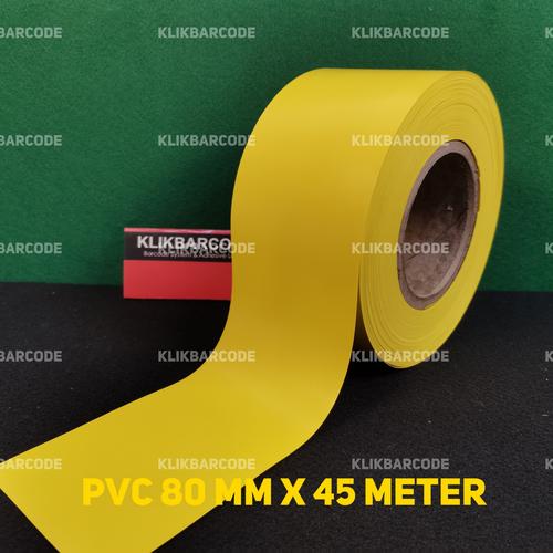 Jual LABEL POHON 80 MM X 45 METER LABEL BARCODE PVC KUNING CONTINOUS ...