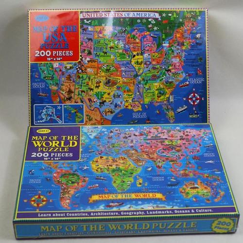 Jual Puzzle 200 pcs Map of the World / USA - Map of theWorld - Kota ...