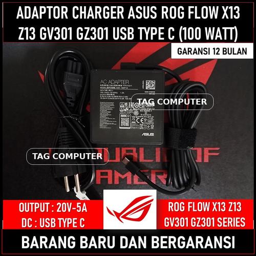 Jual Adaptor Charger Asus ROG Flow X13 Z13 GV301 GZ301 USB Type C 100W ...