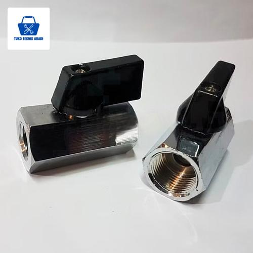 Jual Mini Ball Valve Female - Female / Stop kran kecil drat dalam 1/4 ...