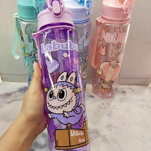 Jual BOTOL MINUM LABUBU UK.800ml ADA SEDOTAN DAN BISA DITENTENG - Biru ...