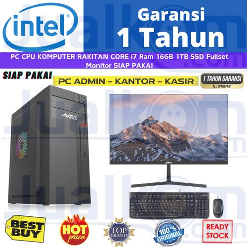 Jual PC CPU KOMPUTER RAKITAN CORE i7 Ram 16GB 1TB SSD Fullset Monitor ...