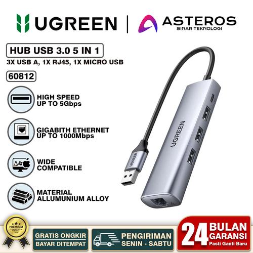 Jual Hub Splitter Usb 3.0 4 Port UGREE Ultra Slim High Speed 5Gbps - 50985 GRAY - Jakarta Pusat ...