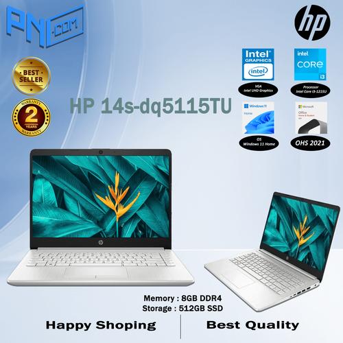 Jual HP 14s-DQ5115TU Intel Core i3-1215U 8GB 512GB SSD W11H+OHS2021 2Yr ...