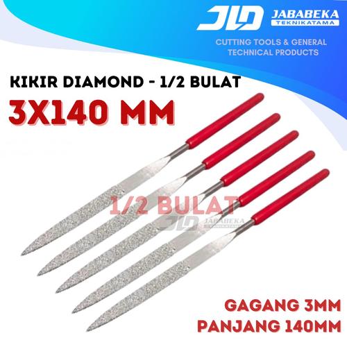 Jual Kikir 3 x 140 mm 1/2 BULAT Diamond Files Set 5 PCS Gagang 3 mm ...