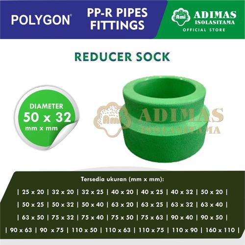 Promo Fitting PPR Polygon Reducer Sock Diameter 50 mm x 32 mm Sambungan ...