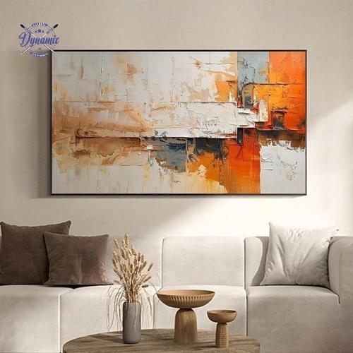 Jual Lukisan Abstrak Texture orange 100% Asli Lukisan Tangan | Hiasan ...