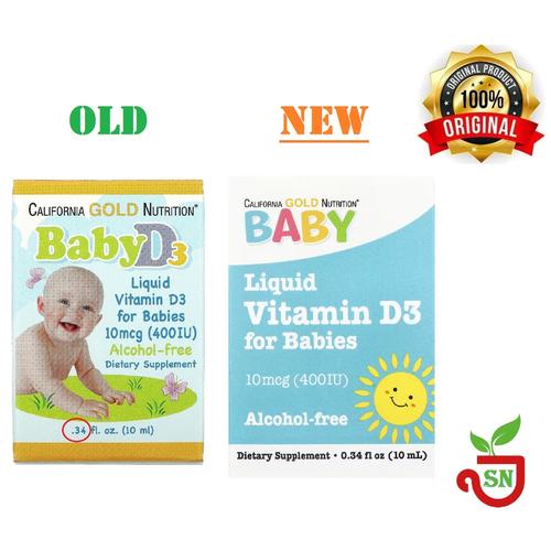 Jual California Gold Nutrition Baby Vitamin D3 D-3 D 3 Drops 400 IU 10 ...
