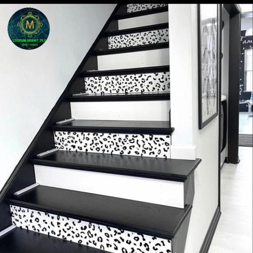 Jual GRANIT TANGGA UKURAN 30X115 +20X115 DOBEL BEVEL HITAM POLOS - Kab ...
