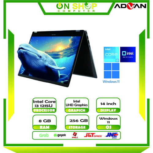 Jual Advan 360 Stylus Pro Intel Core i3 1215U RAM 8GB SSD 256GB Windows ...