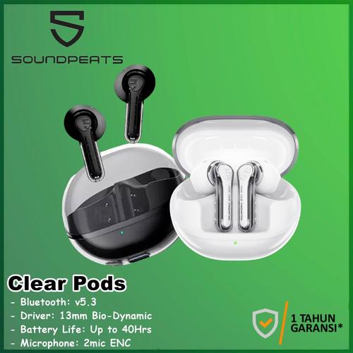 Jual SoundPEATS Clear Pods Dual Mic with ENC TWS True Wireless ...