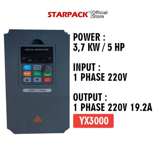 Jual Inverter VFD Yuanshin YX3000 3,7kW / 5HP Input 1Ph 220v Output 1Ph 220v - Kab. Sidoarjo ...