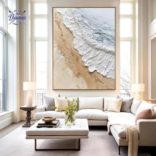 Jual Lukisan Kanvas Abstrak Pasir Pantai Texture | Lukisan Minimalis ...