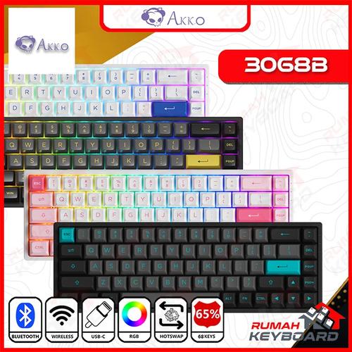 Promo MECHANICAL KEYBOARD - AKKO 3068B PLUS V2 - 65% - 3 MODE - RGB ...