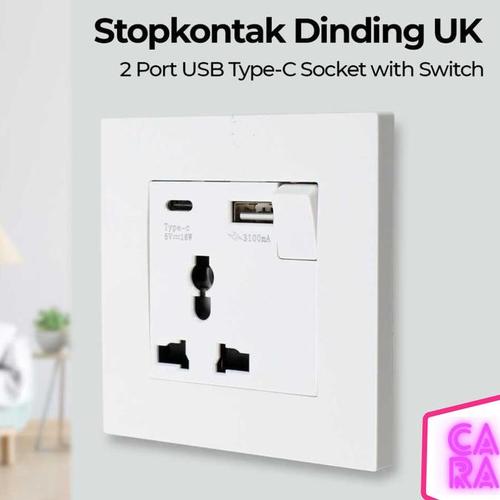 Jual Nex Stop Kontak Dinding Usb Type-C W/ Switch Colokan Listrik ...