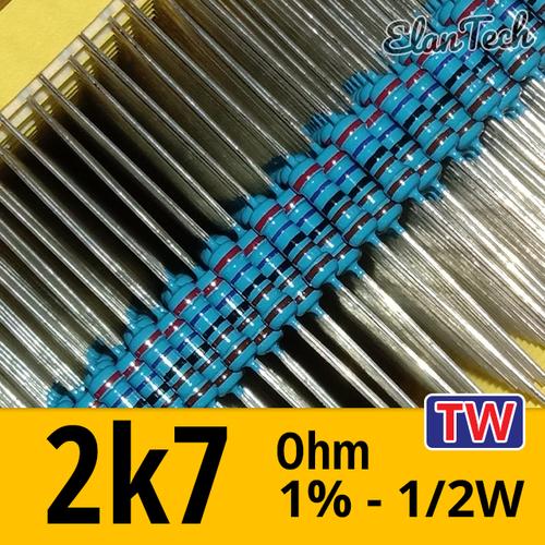 Jual Resistor 2k7 1/2W 1% 0.5W 2.7k 1/2 W 2.7 Kilo Ohm Standard Taiwan ...