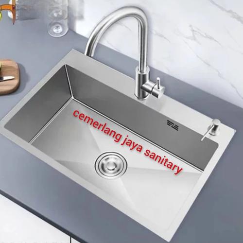 Promo Kitchen Sink Stinless 7545 Bak Cuci Piring 1 Lubang Besar ...