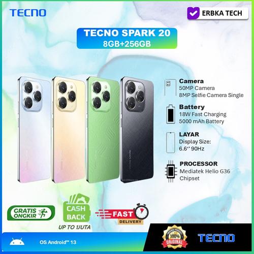 Jual Tecno Spark 20 8gb 256gb Garansi Resmi Indonesia - BLACK ...