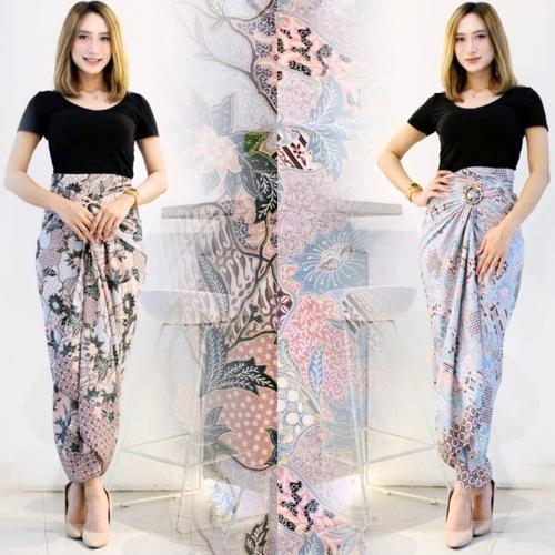 Promo Rok Lilit Kain Batik Bawahan Kebaya Modern Tulip Black dan Cream ...
