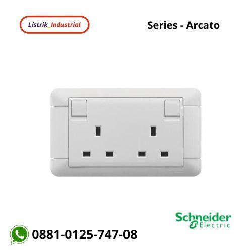 Jual Schneider Stop Kontak AC 2G Arcato E81T25 British Socket 2 GANG ...