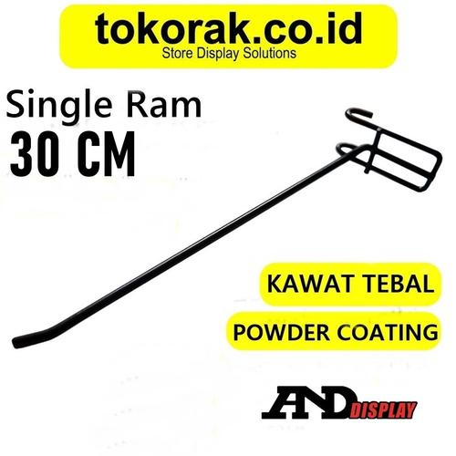 Jual SINGLE RAM 30 CM HITAM TEBAL GANTUNGAN CANTOLAN RAK AKSESORIS ...