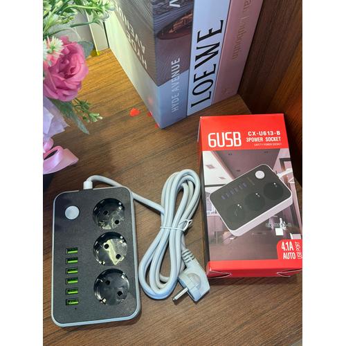 Promo Terminal Colokan Listrik 6 USB 3 Socket Europe Schaffsen - 3 ...
