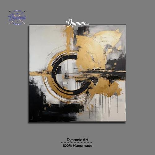 Jual Lukisan Abstrak Black Gold Lukisan Sudah Texture | Ukuran 60 x 60 ...
