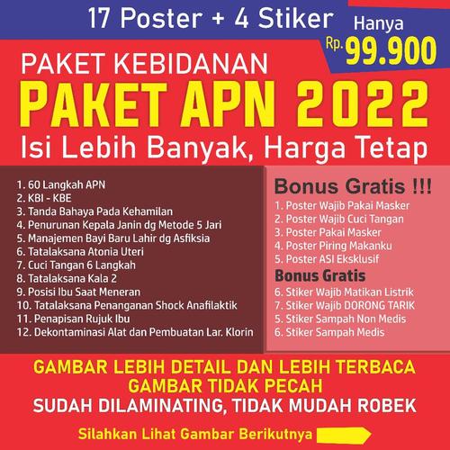 Jual Poster Kebidanan 60 Langkah Apn - 1 Set Terbaru - Jakarta Barat ...