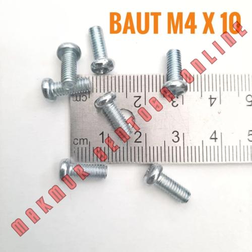 Jual Baut Mur Putih M4 kepala bulat atau kepala rata baut elektronik baut obeng 4 machine screw ...