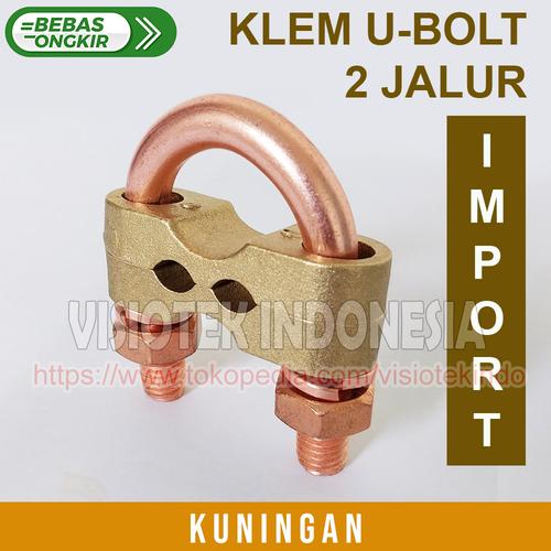 Jual Klem U Bolt 2 Jalur IMPORT Grounding Clamp 2 Hole Klem Kabel Stik ...