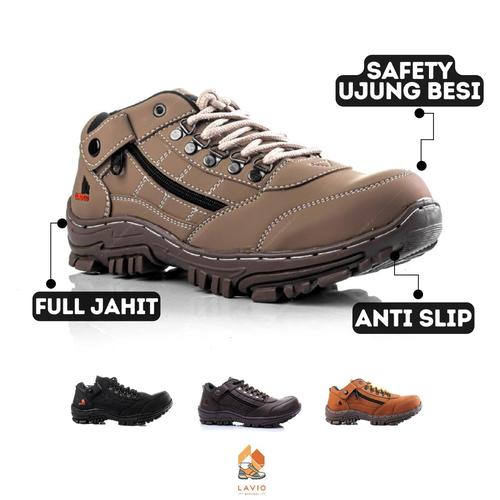 Jual Sepatu Safety | Sefty Shoes Murah Original Full Jahit Ringan Lion Low - Cream, 41 - Kota ...
