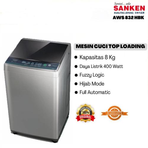 Jual SANKEN Mesin Cuci 1 Tabung Top Loading Full Automatic 8 Kg AW-S832 ...