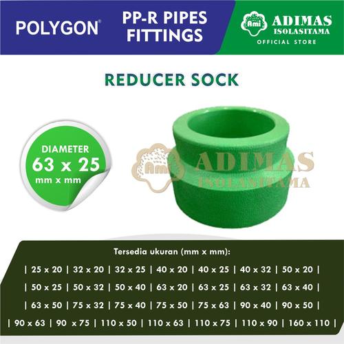 Promo Fitting PPR Polygon Reducer Sock Diameter 63 mm x 25 mm Sambungan ...