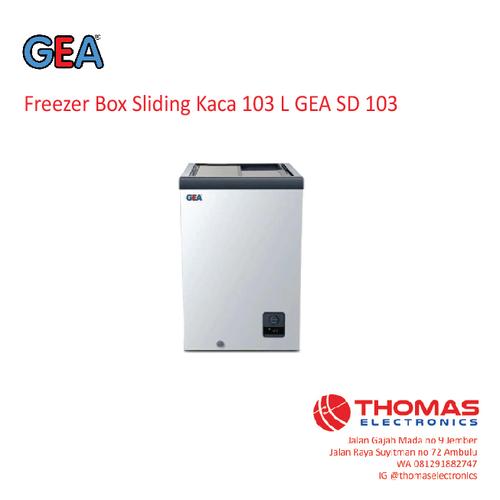 Jual Sliding Flat Glass Freezer 103 Liter GEA SD103 SD 103 Freezer Box ...