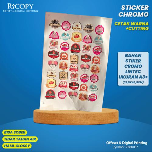 Jual Cetak Stiker Label Cutting Chr omo / Label Sticker Kemasan A3+ Cut ...