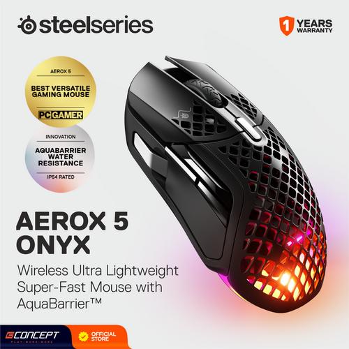Promo Steelseries Aerox 5 Onyx Black Wired / Wireless Gaming Mouse RGB Water Resistant USB-C ...