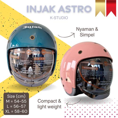 Jual Helm Injak Astro Kaca Dalam | Injak Helmet | Simpel Nyaman Elegan - Grey Gor Glossy, M ...