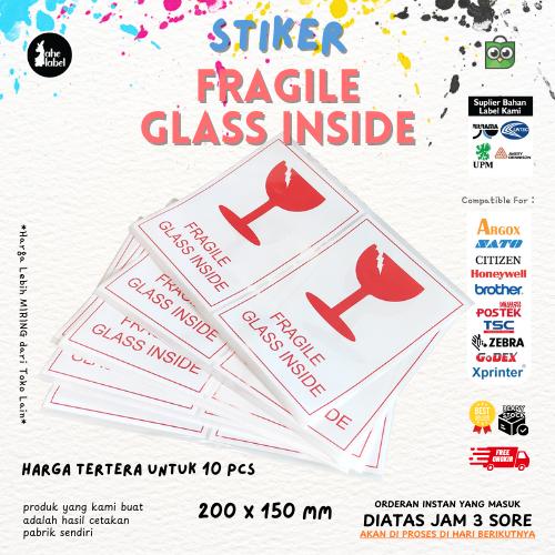 Jual STIKER FRAGILE GLASS INSIDE FRAGILE 20X15 CM STIKER ANTI PECAH ...