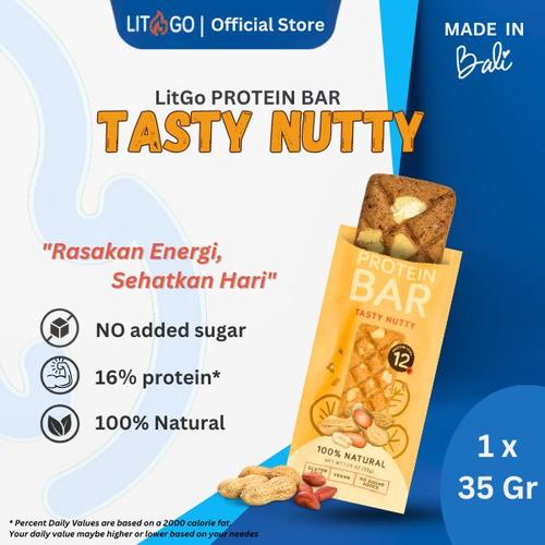 Jual LITGO Natural Protein Bar: Peanut Varian (Tinggi protein, Rendah ...
