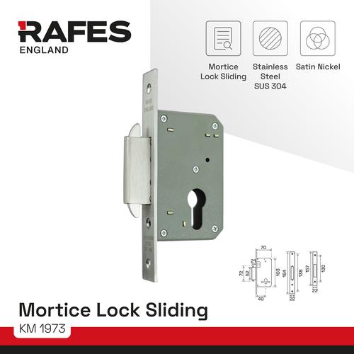 Jual MORTICE LOCK SLIDING DOOR RAFES KM 1973 & KM 1975 STAINLESS STEEL ...