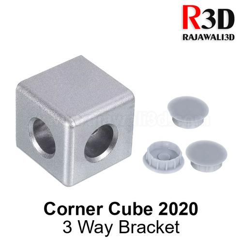 Jual Aluminium Profile Cubic / Cube Corner Bracket Sudut Kotak With Cap ...