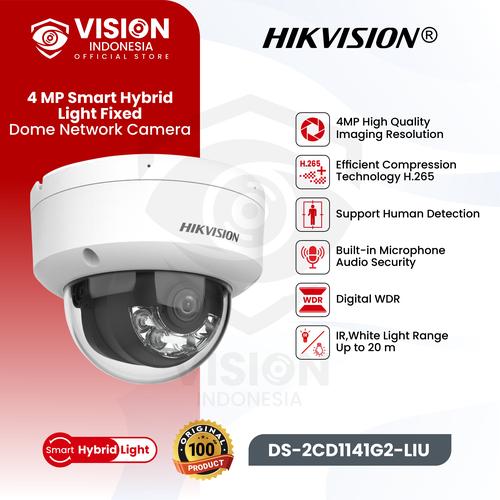Jual HIKVISION DS-2CD1141G2-LIU 4MP Smart Hybrid Light Audio Dome Network Camera - Kota Bandung ...