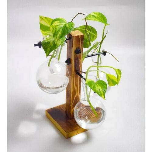 Jual Vas Bunga Tanaman Hias Air Kaca Transparan Model Tiang Panjang ...