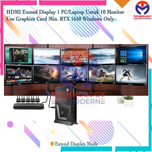 Jual Paket Multiple HDMI Extend Display 1 PC Untuk 10 Monitor (Tampil ...