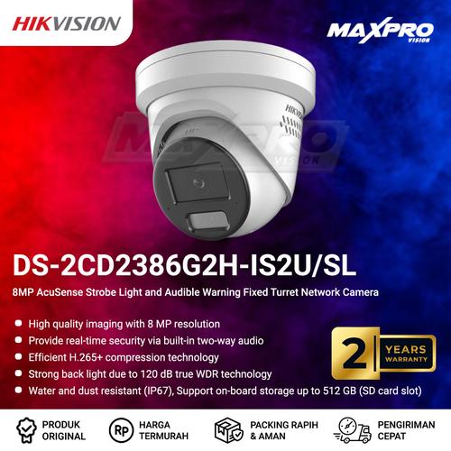 Jual DS-2CD2386G2H-IS2U/SL - HIKVISION IP 8MP ACUSENSE STROBE LIGHT TWO ...