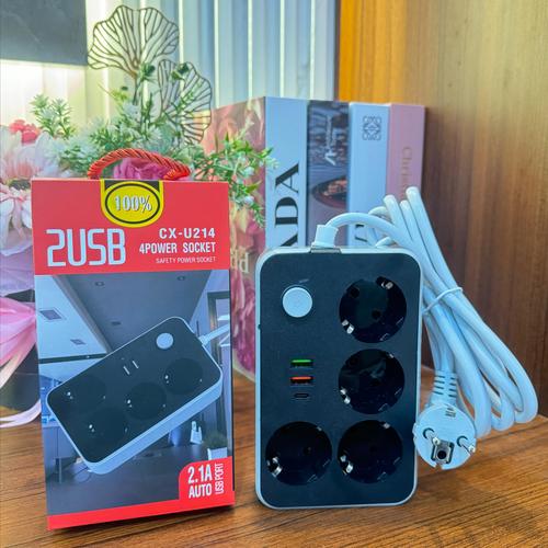 Promo Socket Listrik Terminal 2 Lubang 3 Usb 2A Charging Station - 5 ...