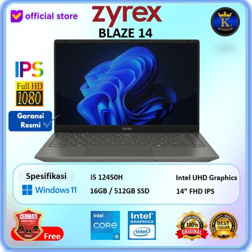 Promo Laptop Zyrex Blaze i5 12450H 16GB 512GB W11 14" FHD - NON BUNDLING, 16/512 | W11 Cicil 0% ...